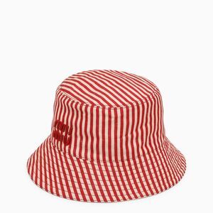 Miu Miu | Accessories | Miu Miu Striped Linen Blend Bucket Hat With ...